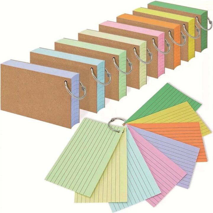 50Pcs Binder Horizontal Line Memo Book Loose-Leaf Index Cards Flash ...