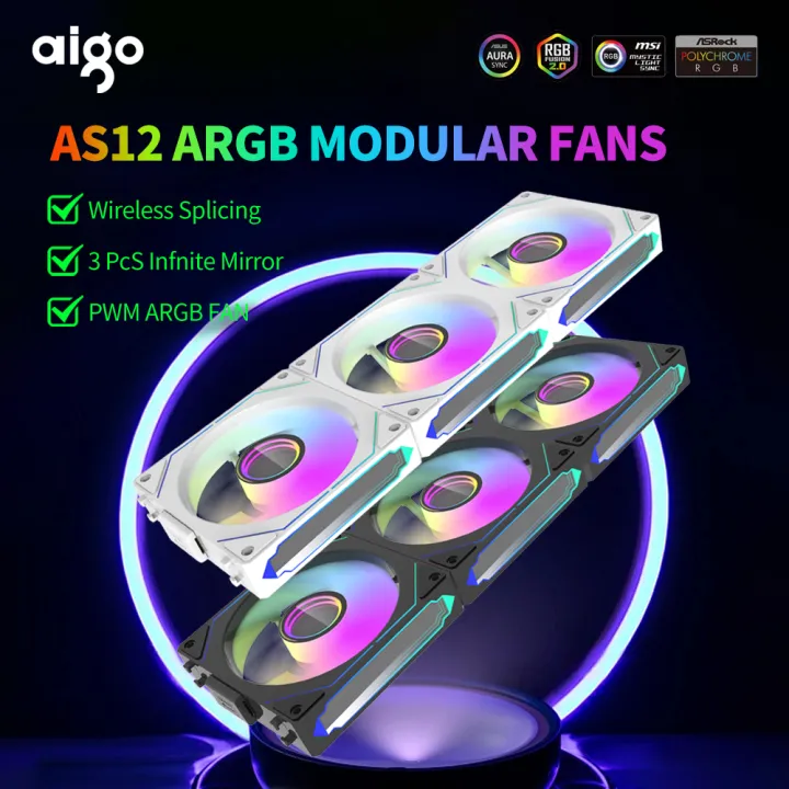 Aigo AS12 120MM Fan Argb Pc Case Ventiladores Wireless Splicing Cpu ...