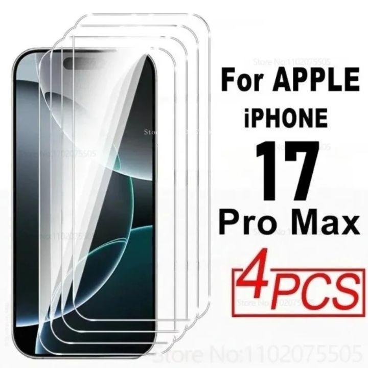4pcs Ultra-clear Tempered Glass for IPhone Air 15 16 Promax 17 Promax ...