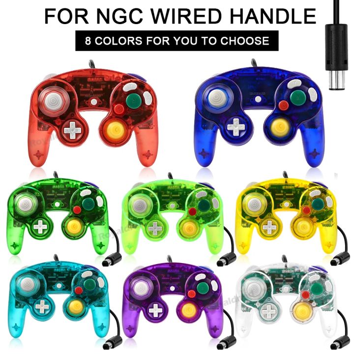 8 Colors Transparent For NGC Wired Game Controller For GameCube NGC ...