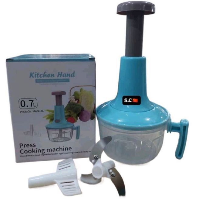 Manual Chopper, 0.7L Speedy Chopper with 3 Curved Stainless Steel ...