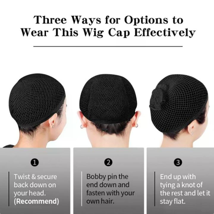 1 Pcs Wig Caps Black Hair Net Stretch Mesh Two End Universal Caps ...