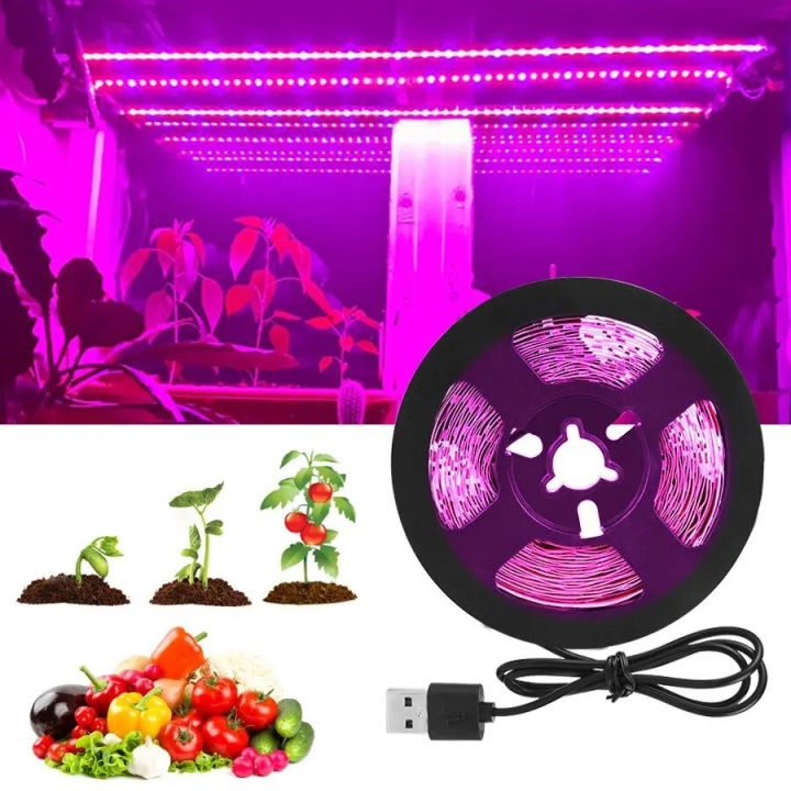 5V USB LED Plant Light Grow LED Strip 1-5m Full Spectrum Waterproof LED ...