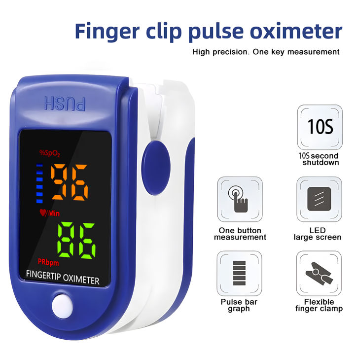 Oximeter Portable Fingertip Pulse Blood Oxygen Saturation Monitor With ...