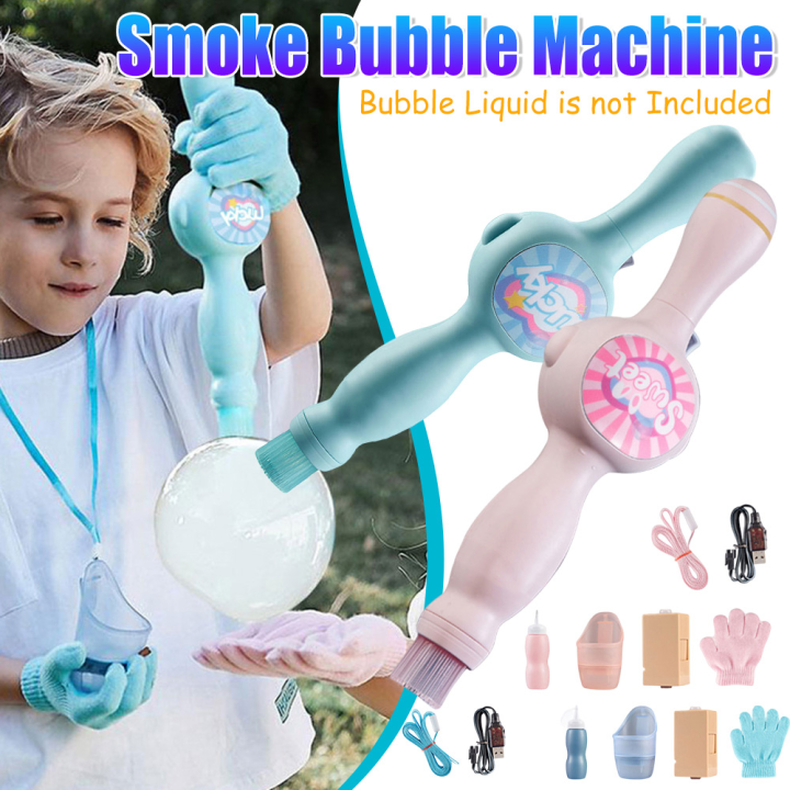 Smoke Bubble Machine (Bubble Liquid is not Included) Elastic Bubble Fog ...