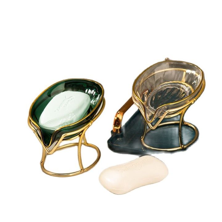 Soap Dish Box Bathroom Shower Soap Holder with Metal Bracket Drain ...