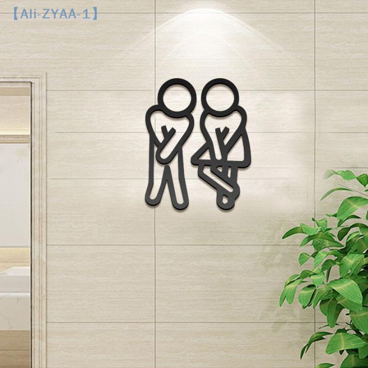 【ZYAA-1】Bathroom Signs For Men Women Creative 2D Flat Restroom Door ...