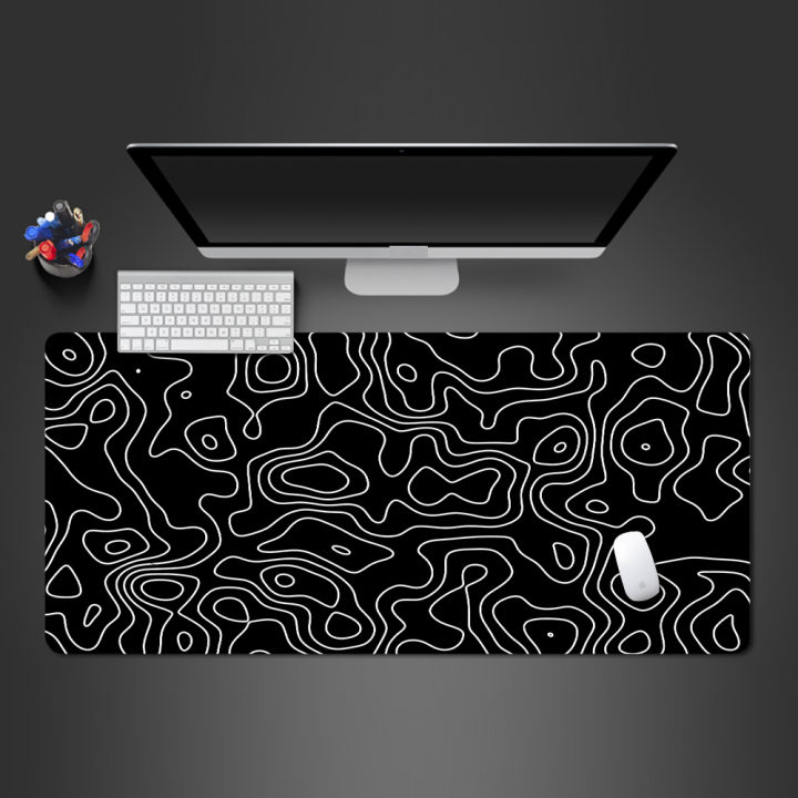 Gaming Computer Desktop Mat Desk Pad Abstract Line Rubber Office ...