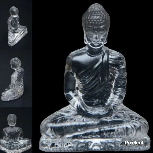Thai Super Crystal Plastic Lord Buddha Statue 4.5 Cm Home Car Dashboad ...