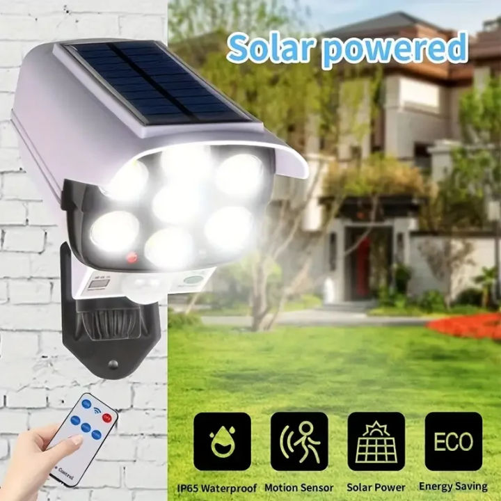 77 LED Light Fake Camera Security Motion Sensor Solar Dummy Camera Home ...
