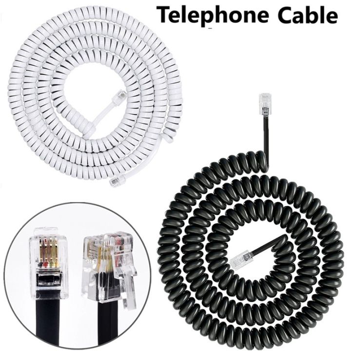 3m RJ9 4P4C Telephone Accessory Phone Cord Landline Uncoiled Coiled ...