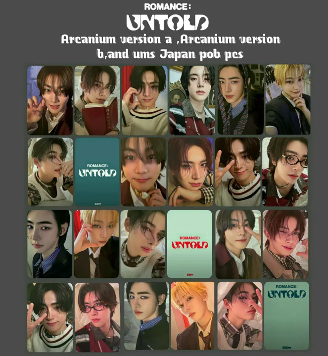 enhypen romance untold Arcanium version A, arcanium version B and UMS Japan pob photocards ...