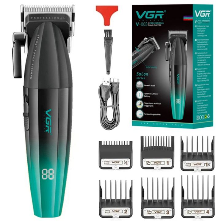 Original VGR Professional Hair Clipper For Men Rechargeable Hair Trimmer 9000RPM motor Electric ...