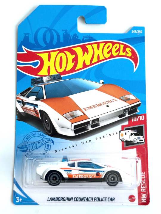 Hot Wheels Lamborghini Countach POLICE CAR Treasure Hunt 1/64 Diecast ...