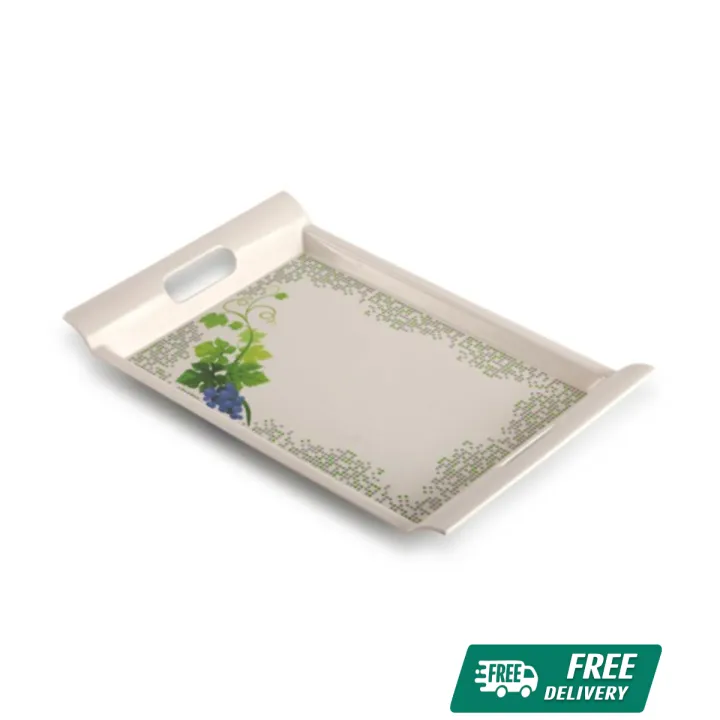 RFL Italiano Melamine 18 inch Rtg Handle Tray WO pack Snowdrop 899973 ...