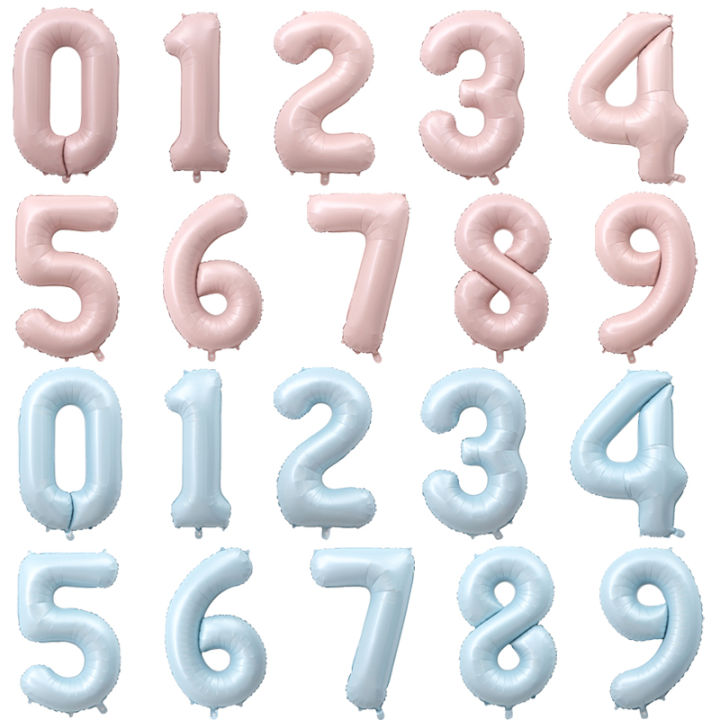 32/40inch Light Pink Blue number balloons Foil Balloon Birthday Balloon ...