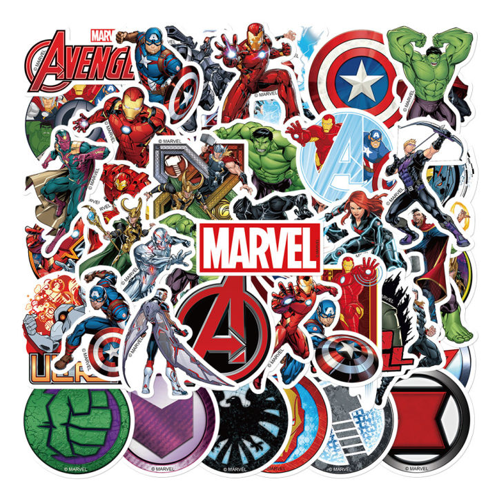 50pcs Disney Marvel Movie Avengers Heroes Assemble Stickers Waterproof ...