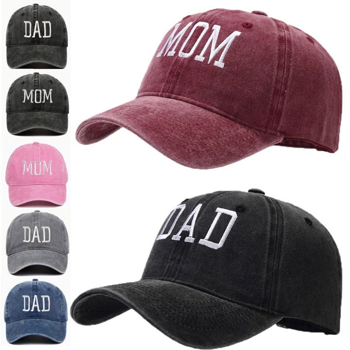 DAD MOM Embroidery Cotton Baseball Cap Fashion Women Men Hat Sport ...