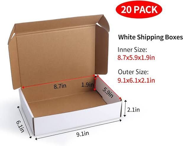 White 5 Boxes Large 9*6*2.5 Inches | Daraz.pk