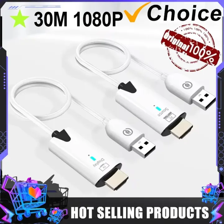 30m Wireless Video Transmitter and Receiver HDMI-Compatible Extender ...