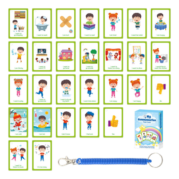 Bview Art Autism Communication Cards for Kids Nonverbal Visual Learning ...