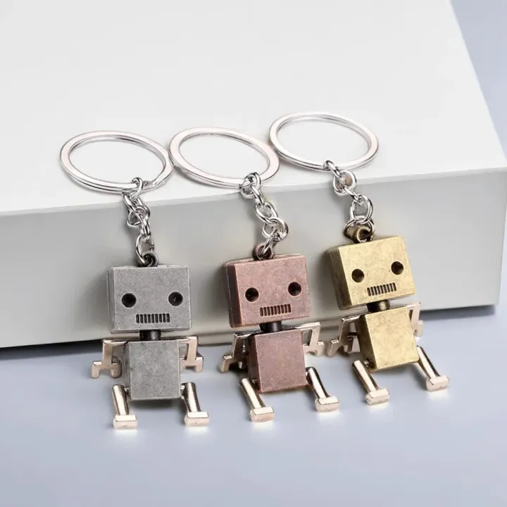 Creative Movable Robot Keychain Retro Simple Cute Cartoon Pendant ...