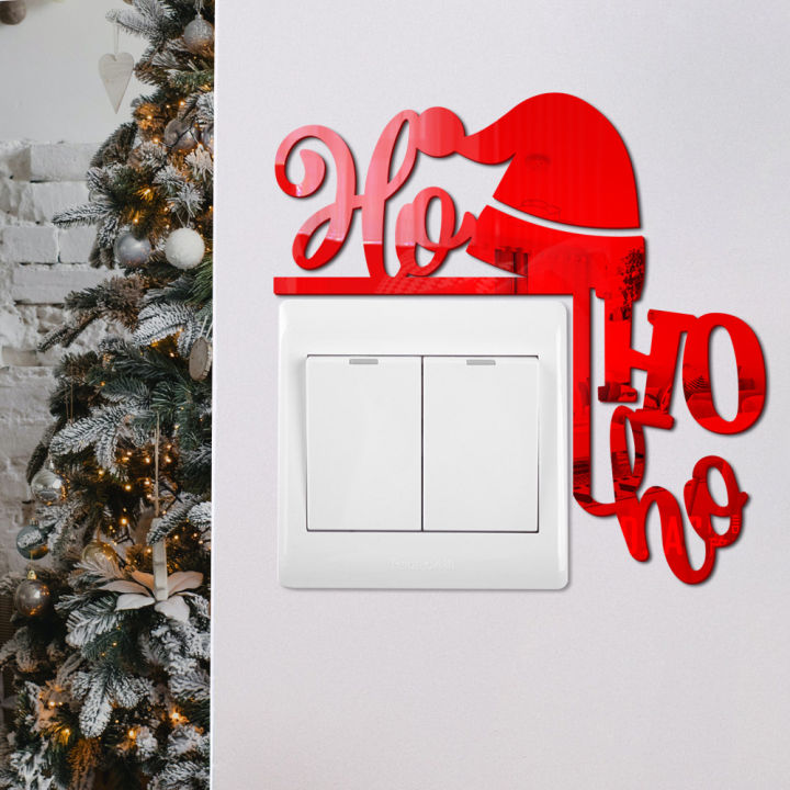 Christmas Acrylic Switch Stickers Red Santa Claus HO Remove Switch ...