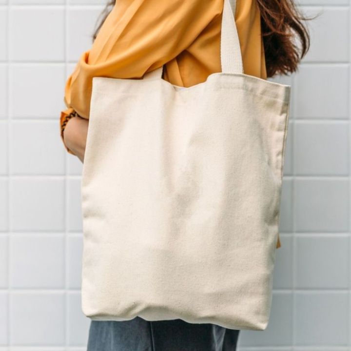 Premium White Cotton Tote Bags | Eco-Friendly Reusable Shopping Bag | 5 ...