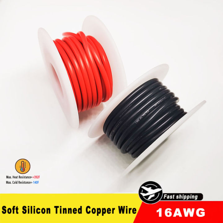 16 gauge wire 16FT or 49FT spool, 16 AWG flexible high temperature tin ...