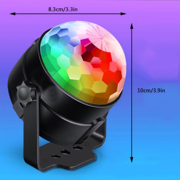 LED Stage Disco Ball DJ Night Light Remote Sound Activated RGB Rotating ...
