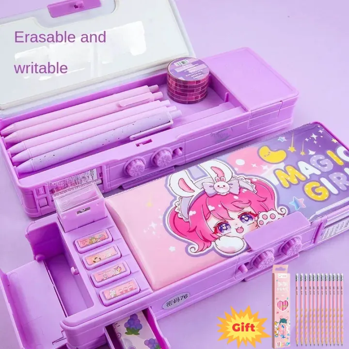 Password Lock Multifunctional Stationery Box Intelligent Female High ...