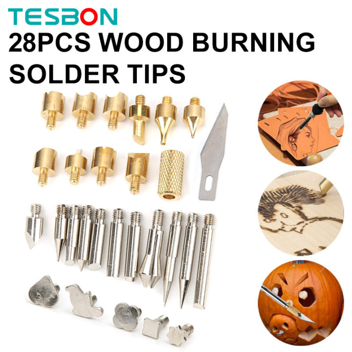 28Pcs Soldering Iron Tips Kit Wood Burning Pen Tips Soldering Iron ...