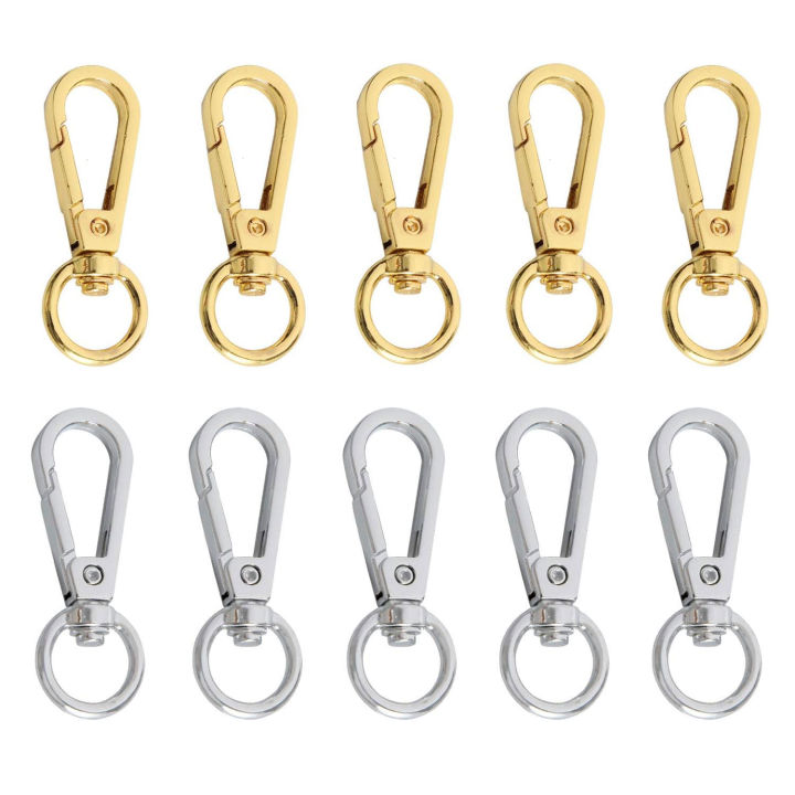 5Pcs Duty Swivel Lobster Claw Clasps Gold Silver Black Push Gate Snap ...