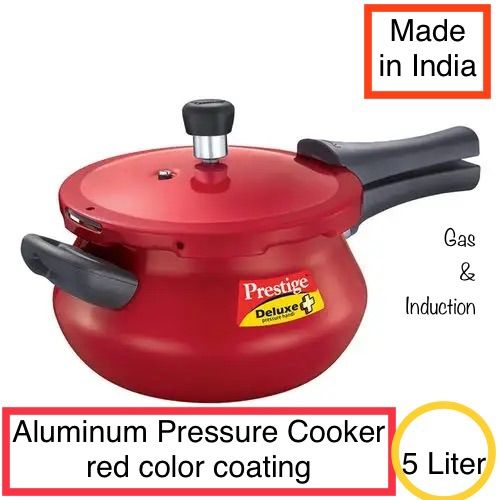 Prestige Pressure Cooker Red Color with Induction bottom 5 Liter (10796 ...