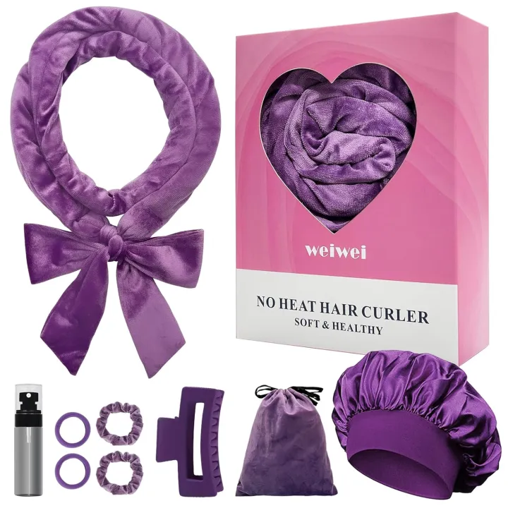 Soft No Heat Curlers Headband 70 Inch Non Heat Hair Wrap Curly Roller ...