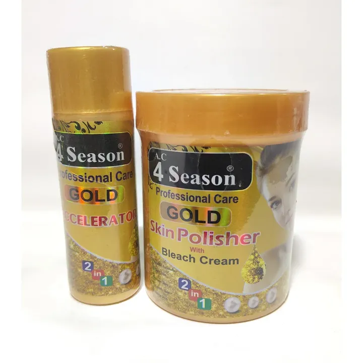 4 Season Gold Skin Polisher with Bleach and Accelerator. 2 in 1 formula ...