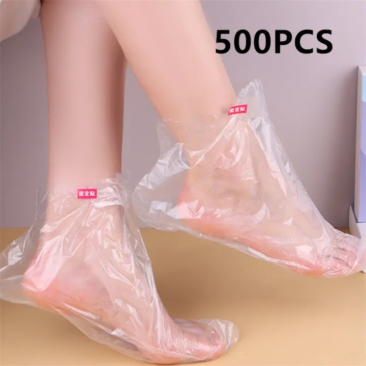 100/200/500PCS Clear Feet Care Disposable Foot Bags SPA Covers PE ...
