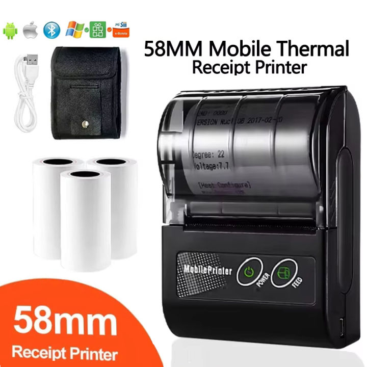 GOOJPRT 58MM Mini Thermal Label Printer Receipt Printer Ticket Bill IOS ...