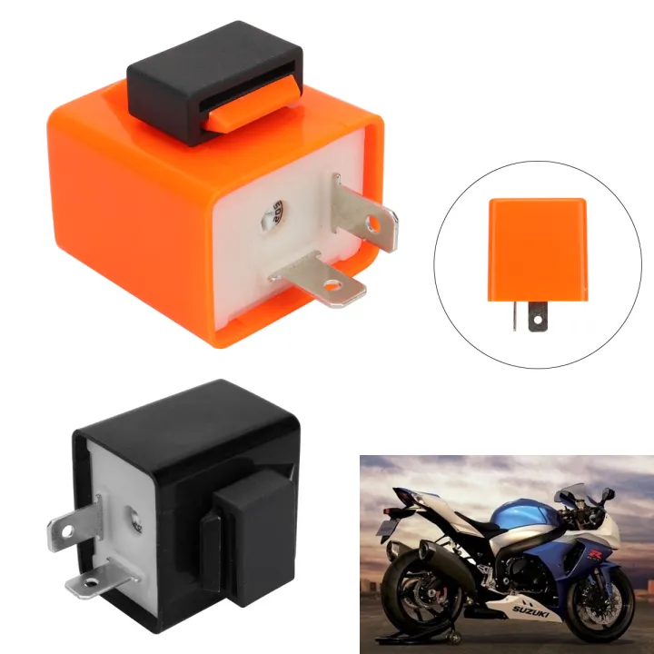 2 Pin Electronic Flasher Relay for Motorcycle 12V Speed Adjustable of ...