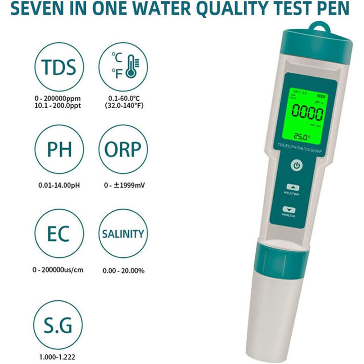 TDS 7 IN 1Total Dissolved Solids Meter Monitor the water you consume is ...