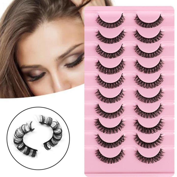 10 pairs of D Curled Russian Curling False Eyelashes 3D Mink Lashes ...