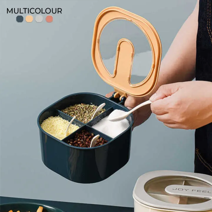 Spice Box 4-in-1 Partitioned | Multi-Grid Seasoning Organizer for ...