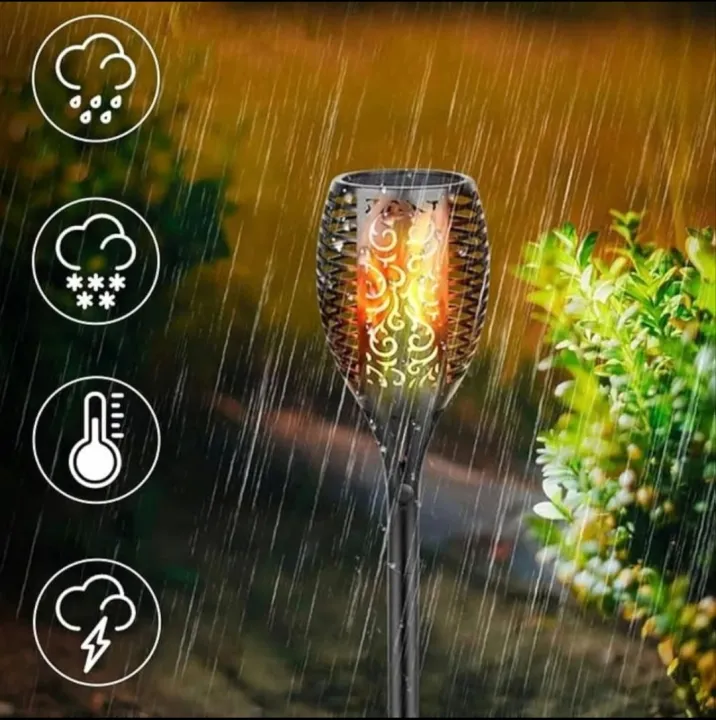 Solar Flame Garden Light , Outdoor Decorative Lightning With Realistic ...