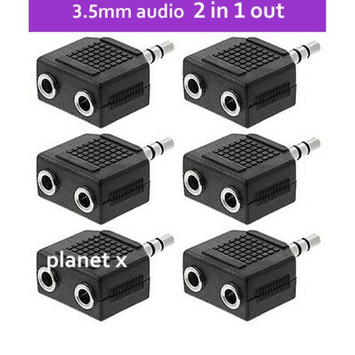 PX 3.5mm Mono Jack Audio Headphone Adapter Splitter - BLACK | Daraz.com.bd