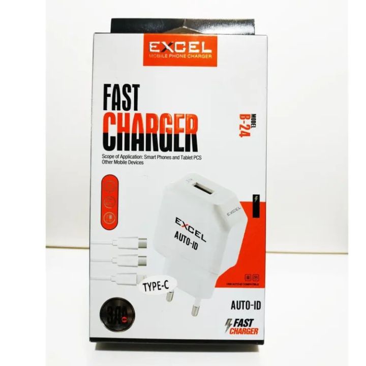 Excel Fast Charger Travel Charger Travel Adapter Fast Type C Charger ...