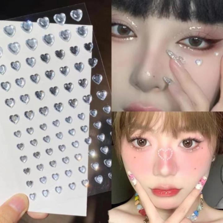 Disposable Fake Tattoo 3D Face Tattoo Crystal Sticker Charm Gems ...