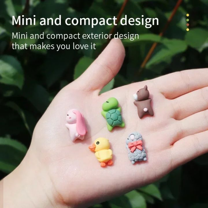 6pcs Car Mini Cartoon Animal Ornament Center Console Bear/turtle/elephant/rabbit/sheep Ornament ...