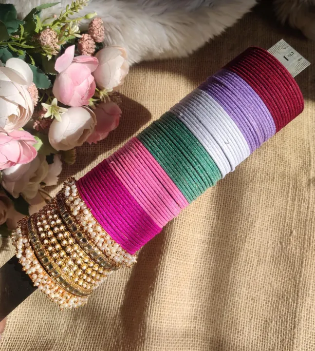 1 Box Indian Metal Velvet Churi For Girls-(Gift Package)6 Doson ...