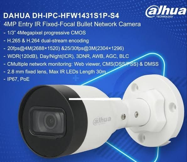 Dahua 4megapixel IR BULLET Network IP Camera HFW 1431S1P-S4 | Daraz.pk