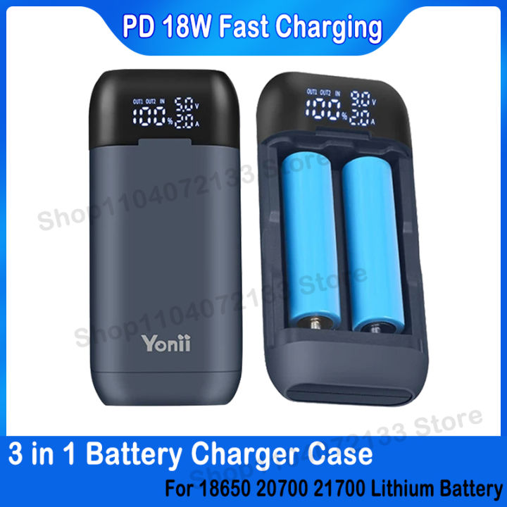 DIY Power Bank Case 18650 Battery Charger Storage Box USB C PD 18W Fast ...